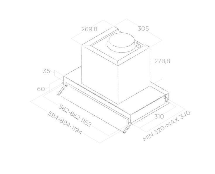 Gowan Home. Elica 60cm Box In Lux Canopy Hood Stainless Steel